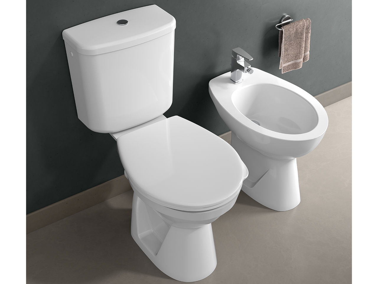 Monoblock-WC Normus Abfluss an der Wand Weiß - Iperceramica