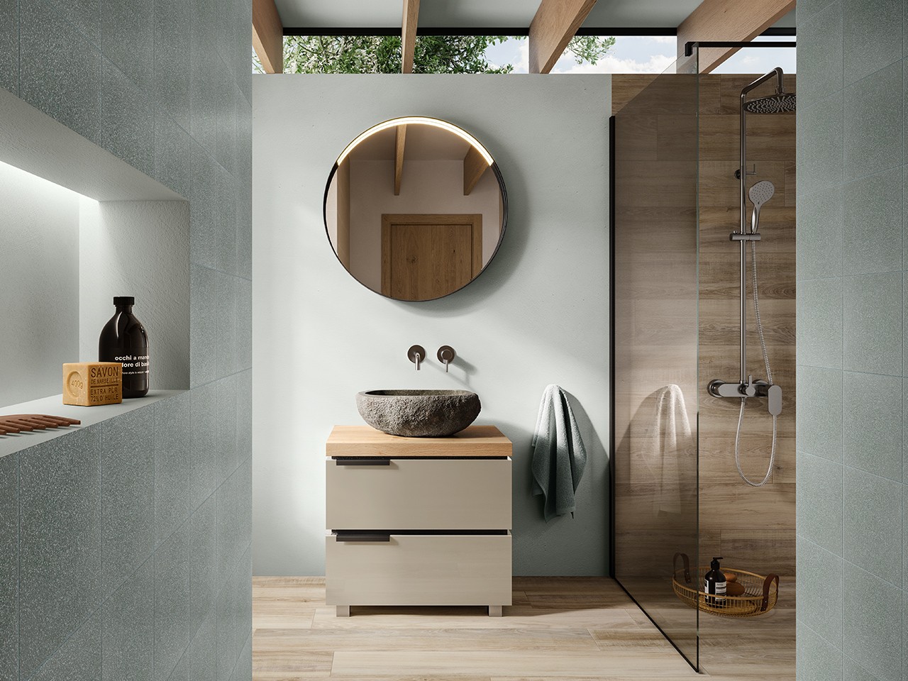 Novecento Avio 20X20 Gres Tile with Blue Grit Effect - Iperceramica-mt