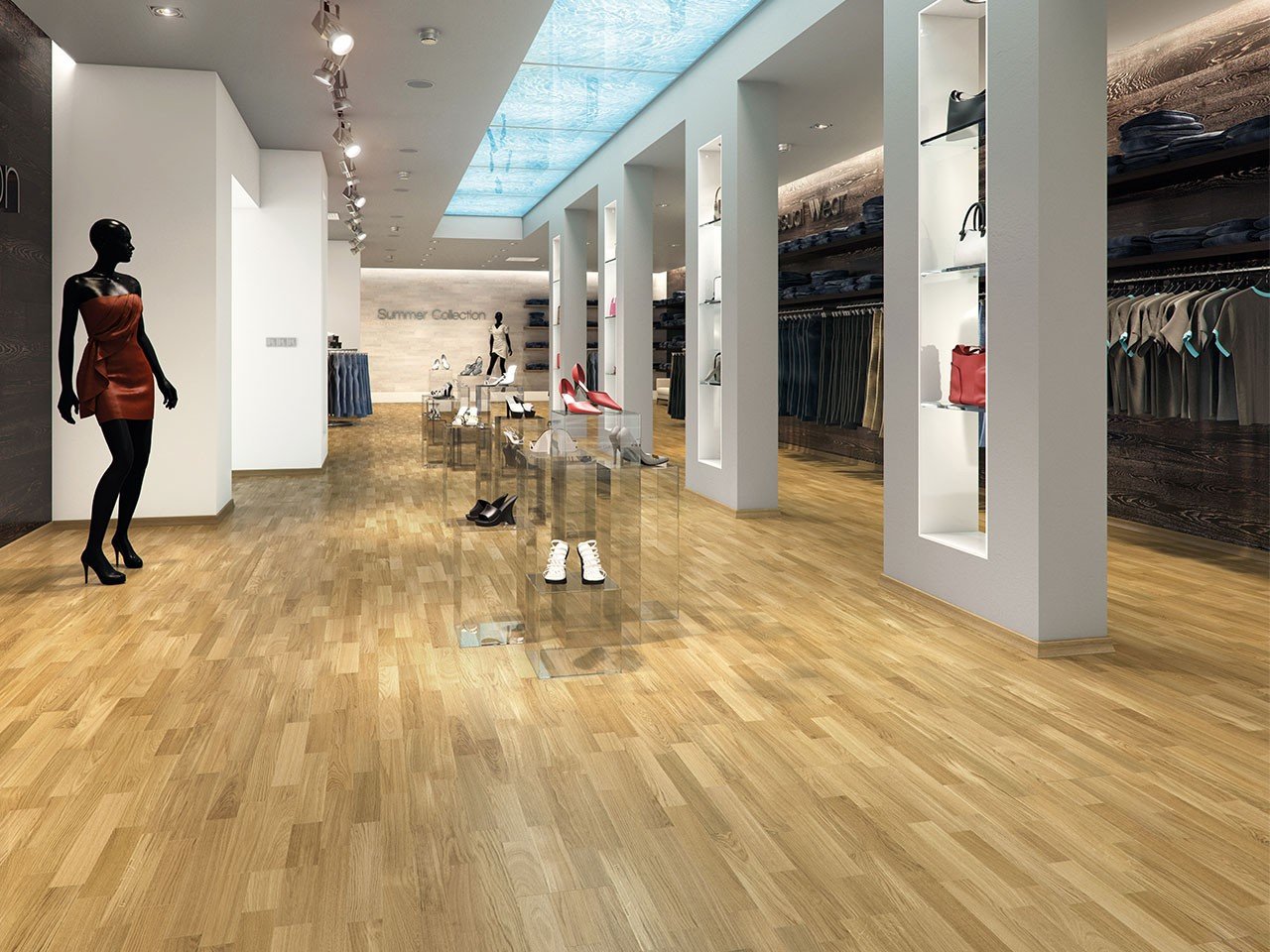 Parquet contrecollé 3 frises chêne vernis naturel - Oak Matt Laquer ...