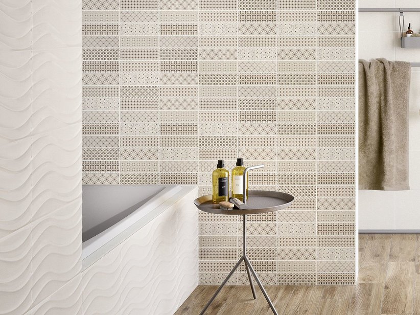Piastrella Pattern Sand 25X40 Patchwork con Disegni Geometrici Beige ...