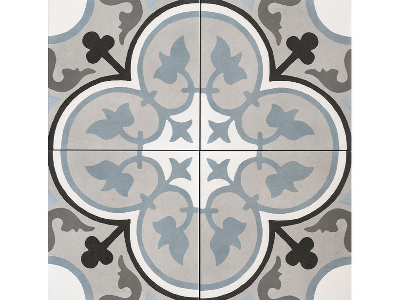 Piastrella Interni Deco Avio 20X20 Gres Effetto Cementina Decorata ...