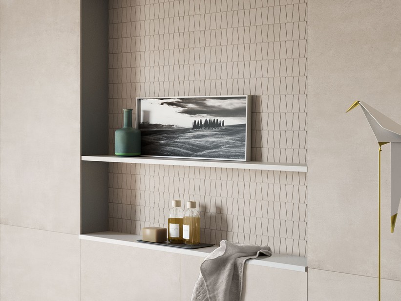 Mosaico Metropolitan Sand 29,6x29,6 Gres Effetto Cemento Avorio ...