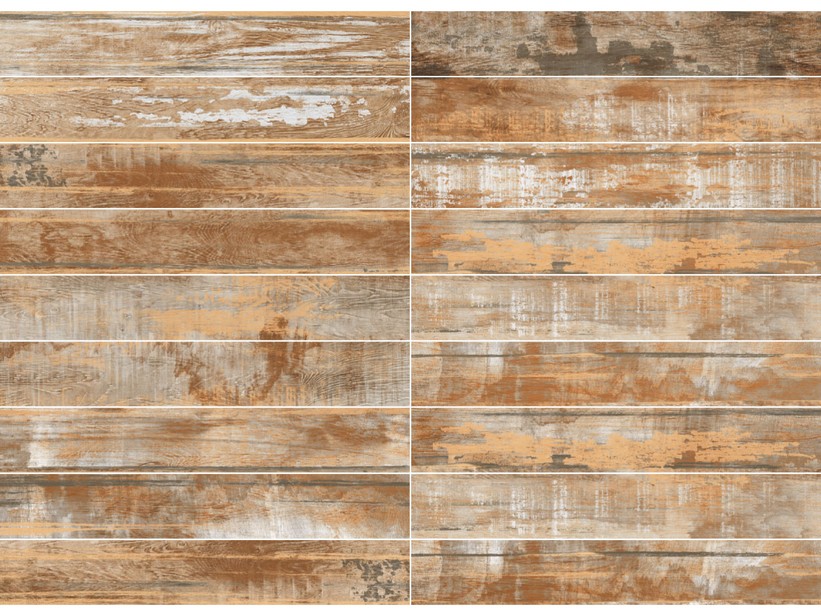 Piastrella Urban Forest Orange 15X90 Gres Effetto Legno Sverniciato ...