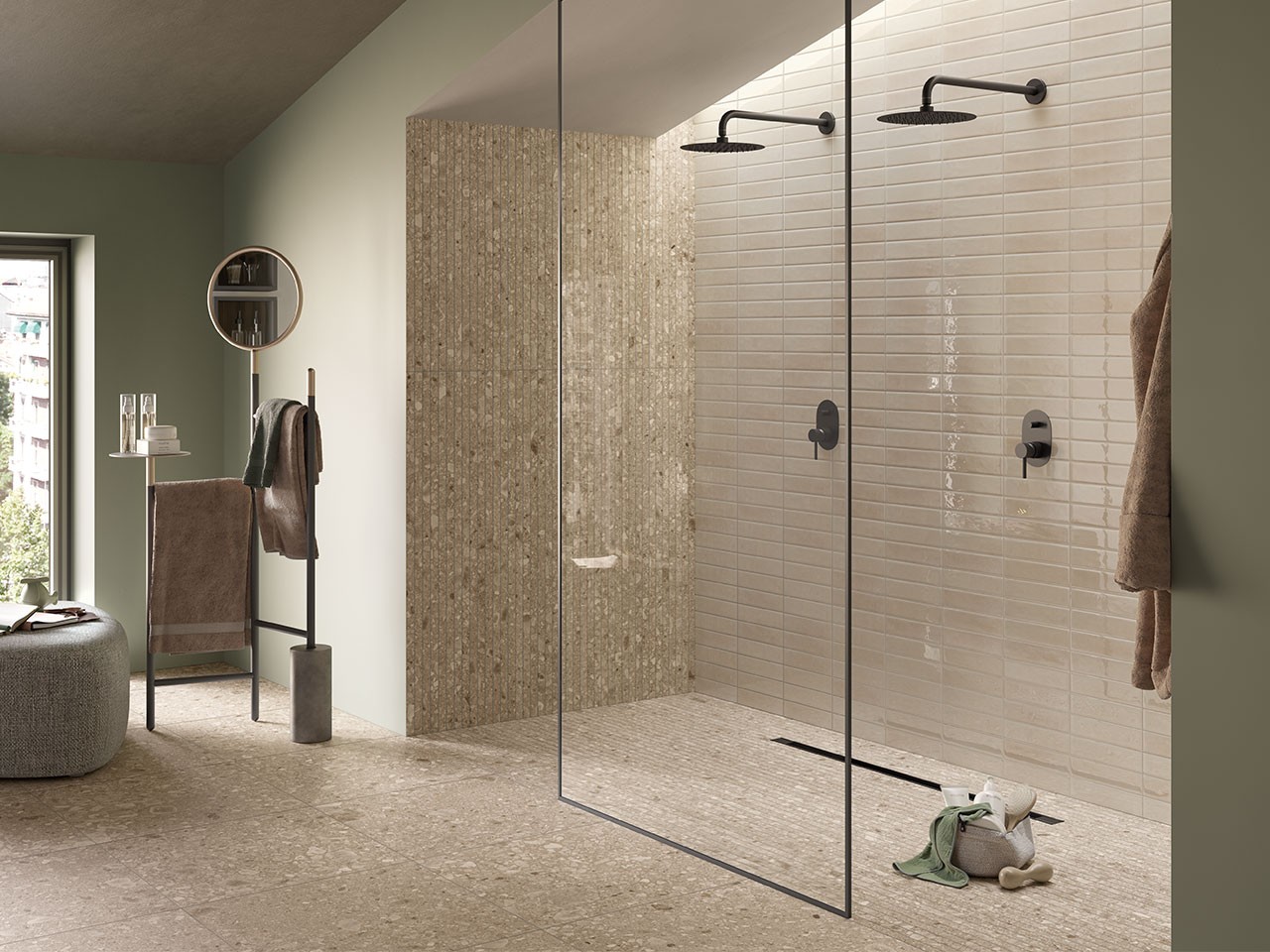 Pietra d'Iseo Beige 60x60 Tile with Ceppo di Grè effect - Iperceramica-mt