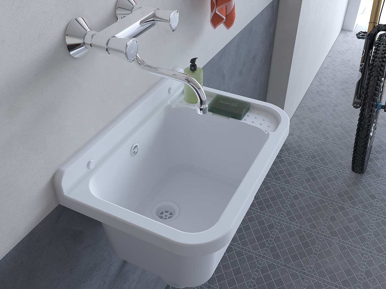 Pilozzo Lavanderia Interno/Esterno Incasso 59X34 Polipropilene Opaco ...