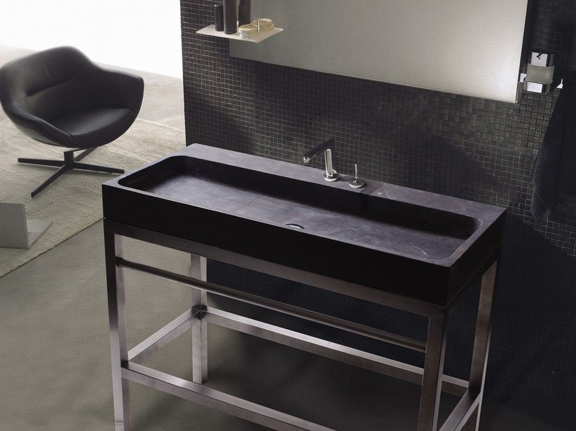 Support inox à poser Purestone 100x49 cm - Iperceramica