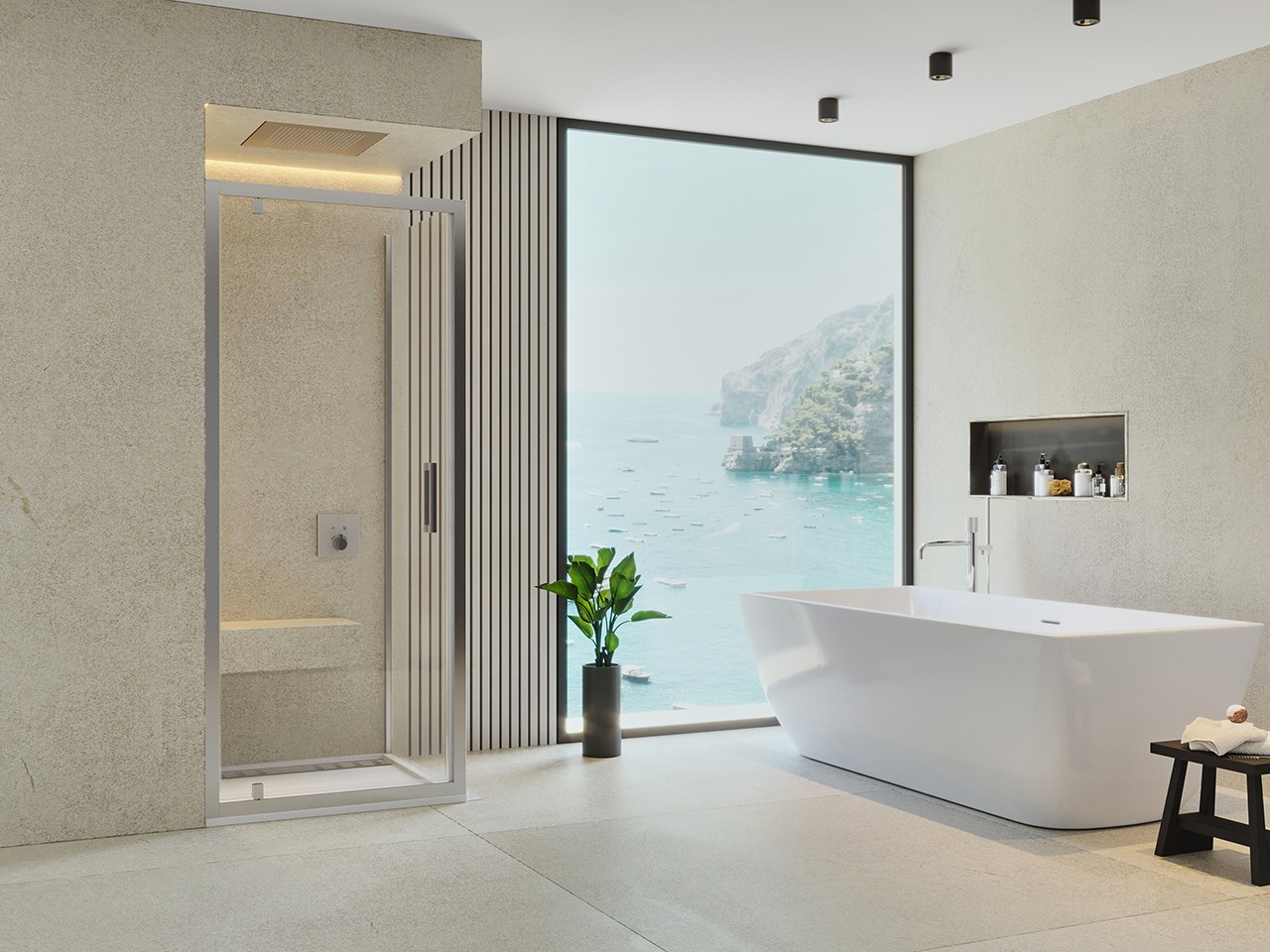 Box Doccia Angolare Renu 70x90 H195 Est 70/76 - 87/90 Porta a Battente ...