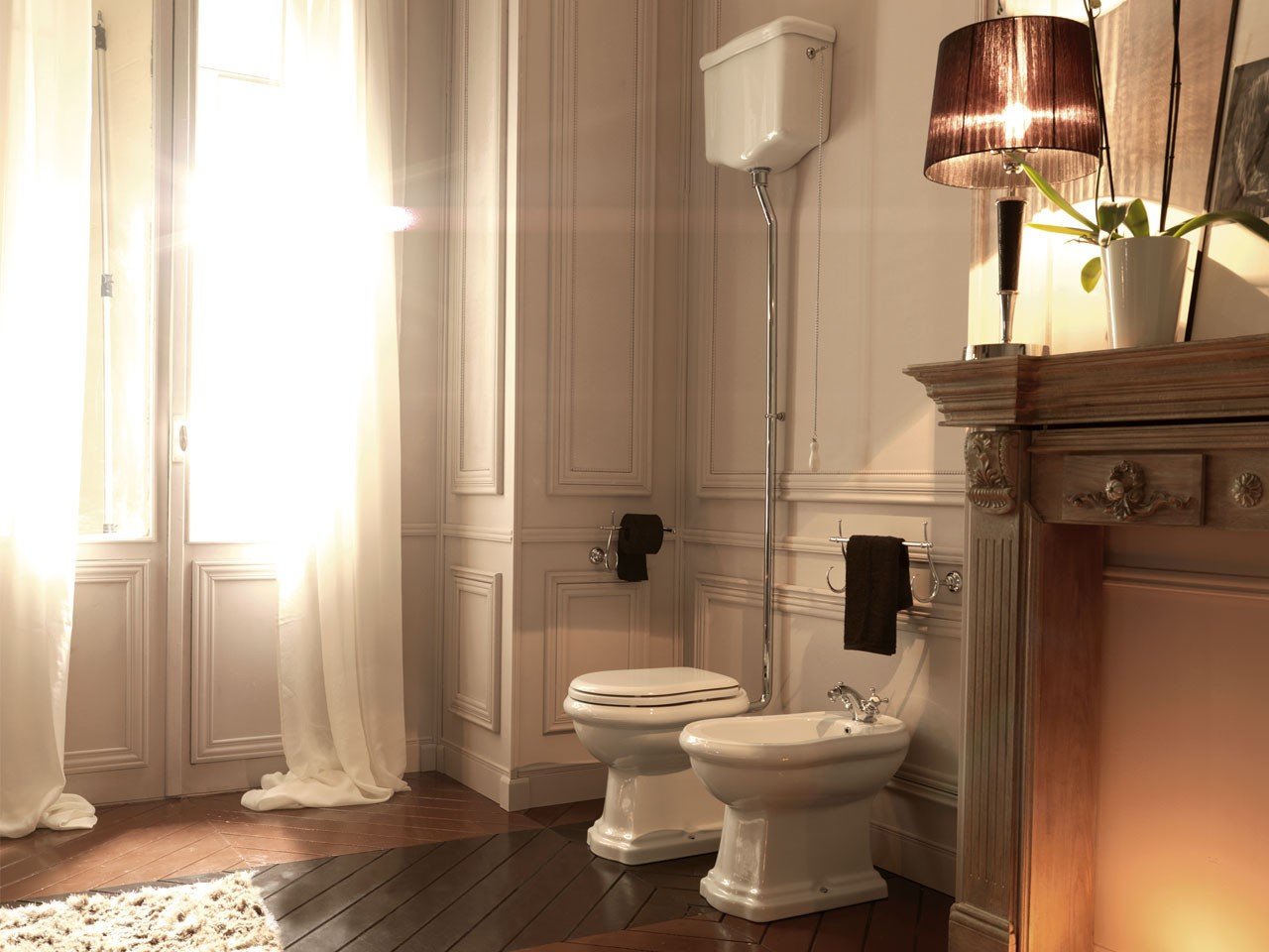 WC à poser Retro 59x38,5 cm non adossé au mur sortie verticale blanc ...