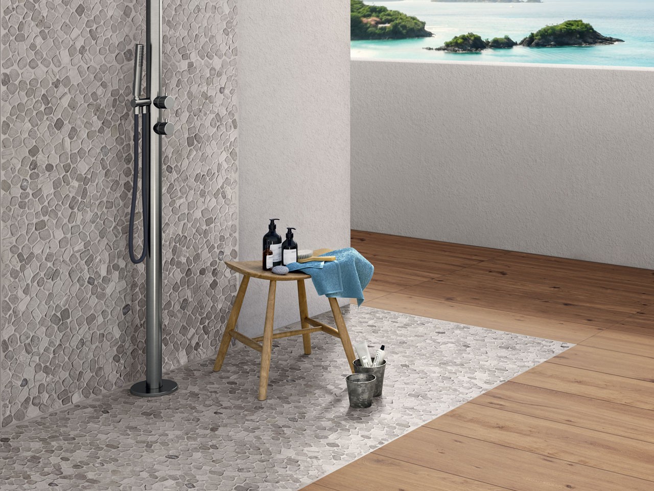 Mosaico Riverstone Grey 30,5x30,5 cm in Sasso Grigio - Iperceramica