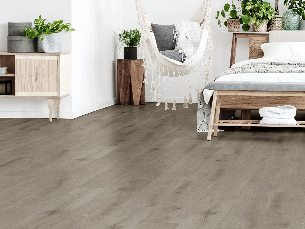 Sol PVC SPC San Diego Grey effet bois gris - Iperceramica