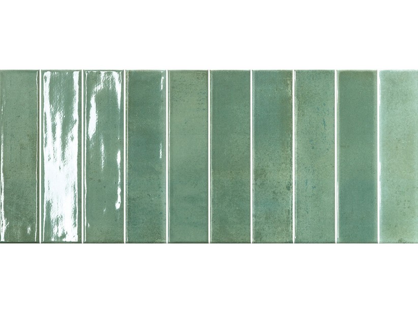 Carrelage Shine Block Emerald 25x60 effet brique vert - Iperceramica