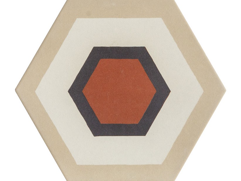 Six Deco Frame Warm 21X18,2 Decorated Hexagonal Porcelain Tile ...