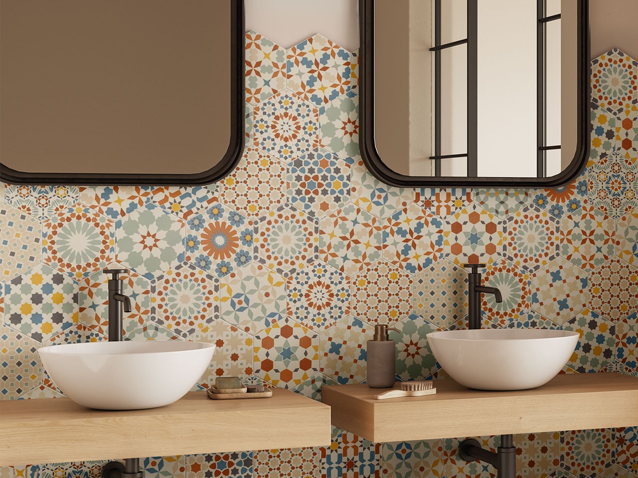 Piastrella Six Deco Marrakech Color Esagona 21x18,2 Gres Decorato ...