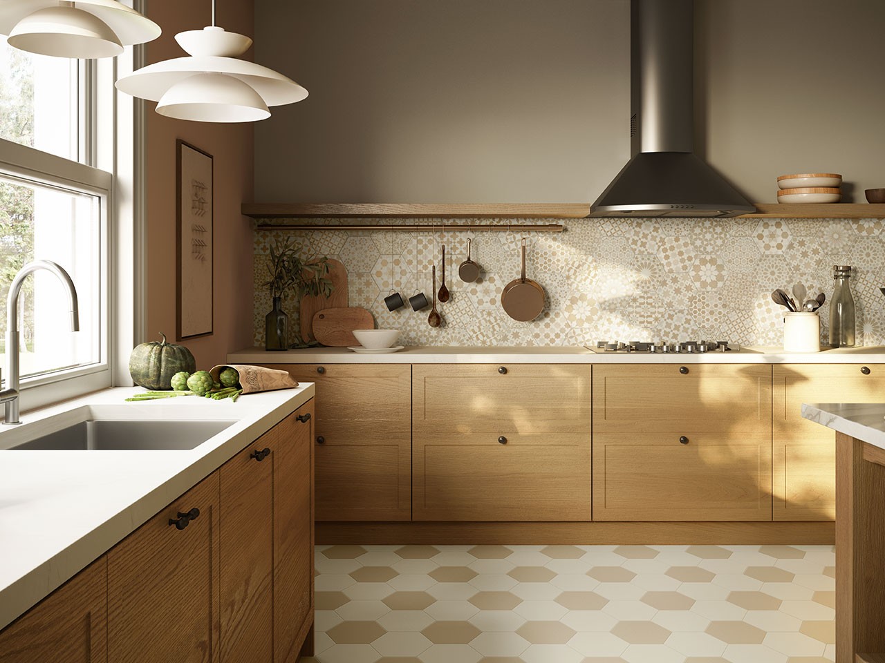 Six Sand 21X18,2 Plain Beige Hexagonal Porcelain Tile - Iperceramica