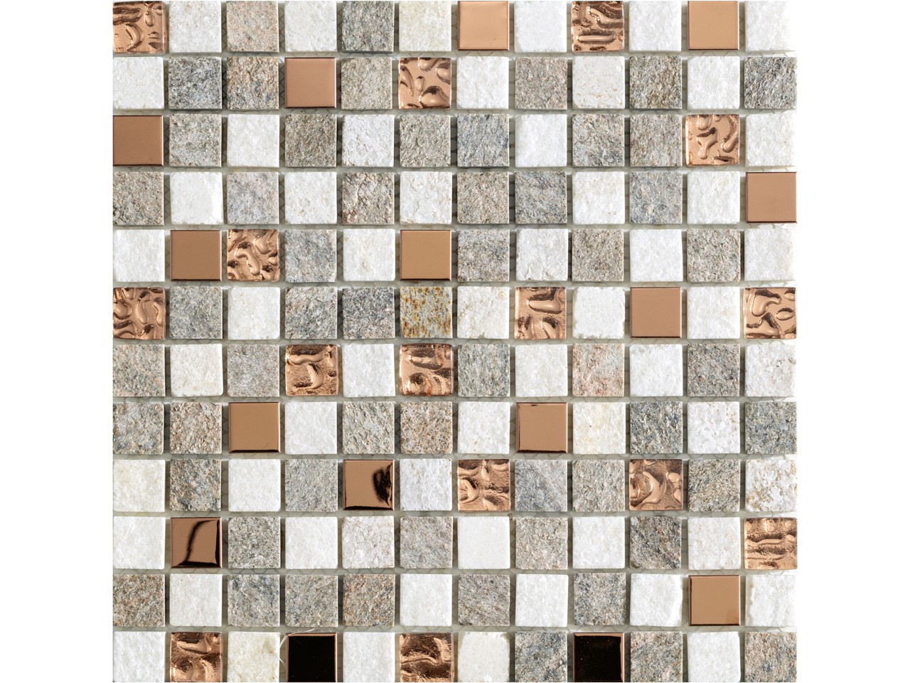 Mosaico in Pietra Naturale St.Moritz Rose 30X30 Grigio/Rame - Iperceramica