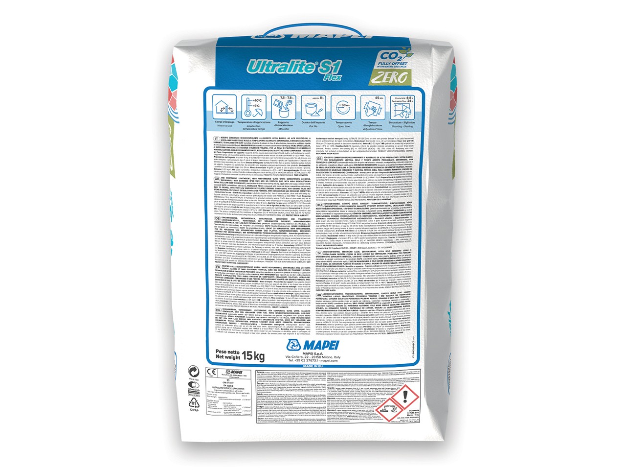 Mapei Ultralite S1 Flex Zero Bianco 15 kg - Zementkleber - Iperceramica