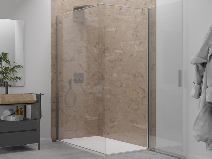 Plano Shower Box 80X140 cm Right Door And Fixed Side Crystal 8 mm ...