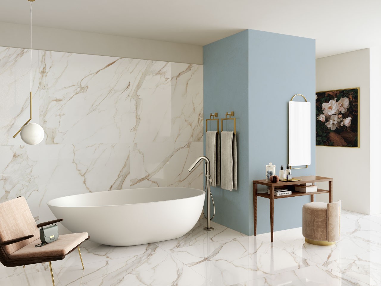 Piastrella Xlab Calacatta 120X120 Gres Lappato Effetto Marmo Bianco ...