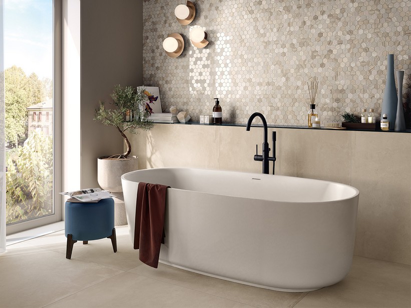 Piastrella Xlab Concept Sand 120x120 Gres Effetto Cemento Beige ...