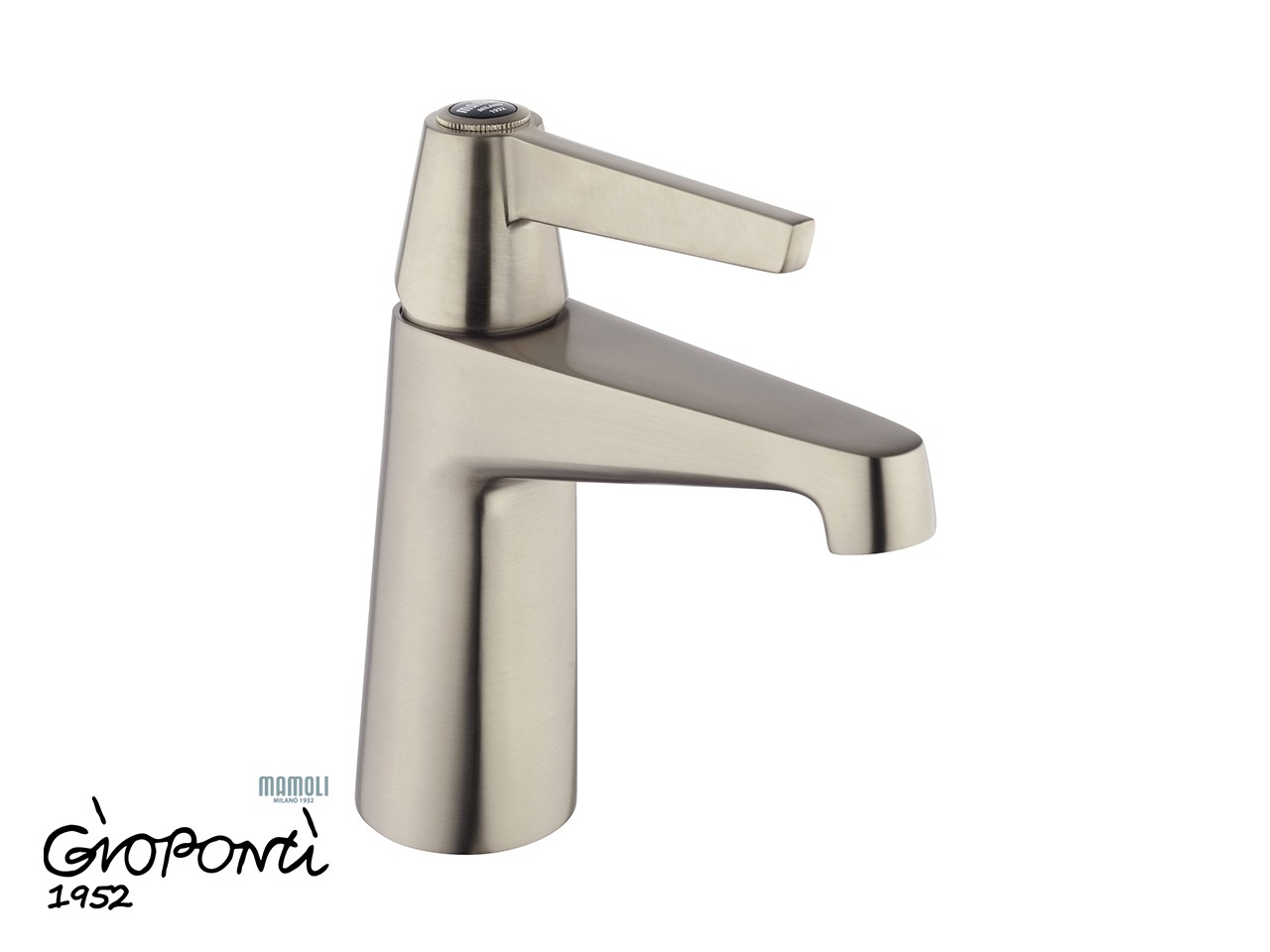 GIO' PONTI BASIN TAP WITH DRAIN BRUSHED STAINLESS STEEL - Iperceramica