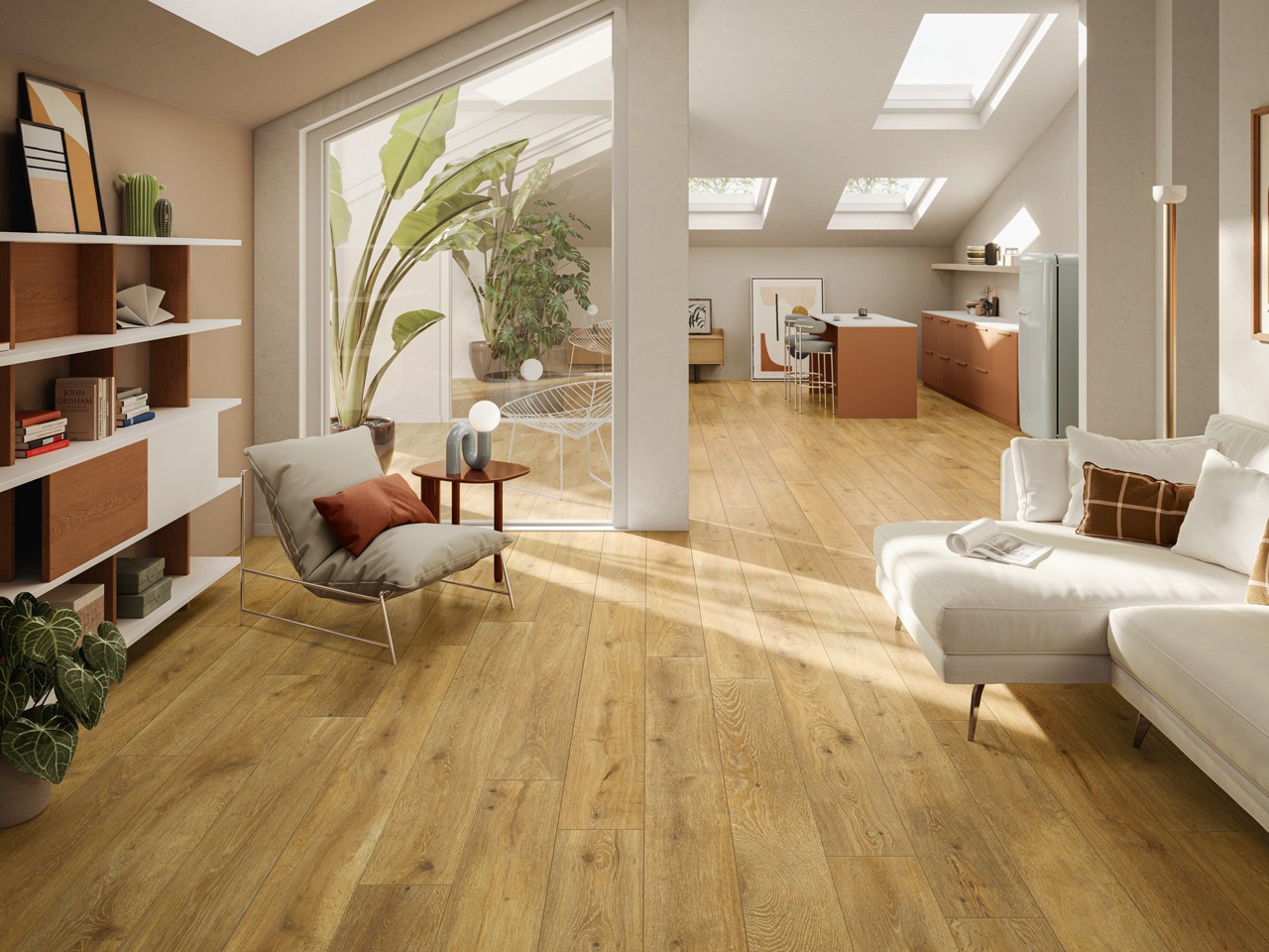 Piastrella Ascot Natural 22,5x180 Gres Effetto Rovere Miele - Iperceramica