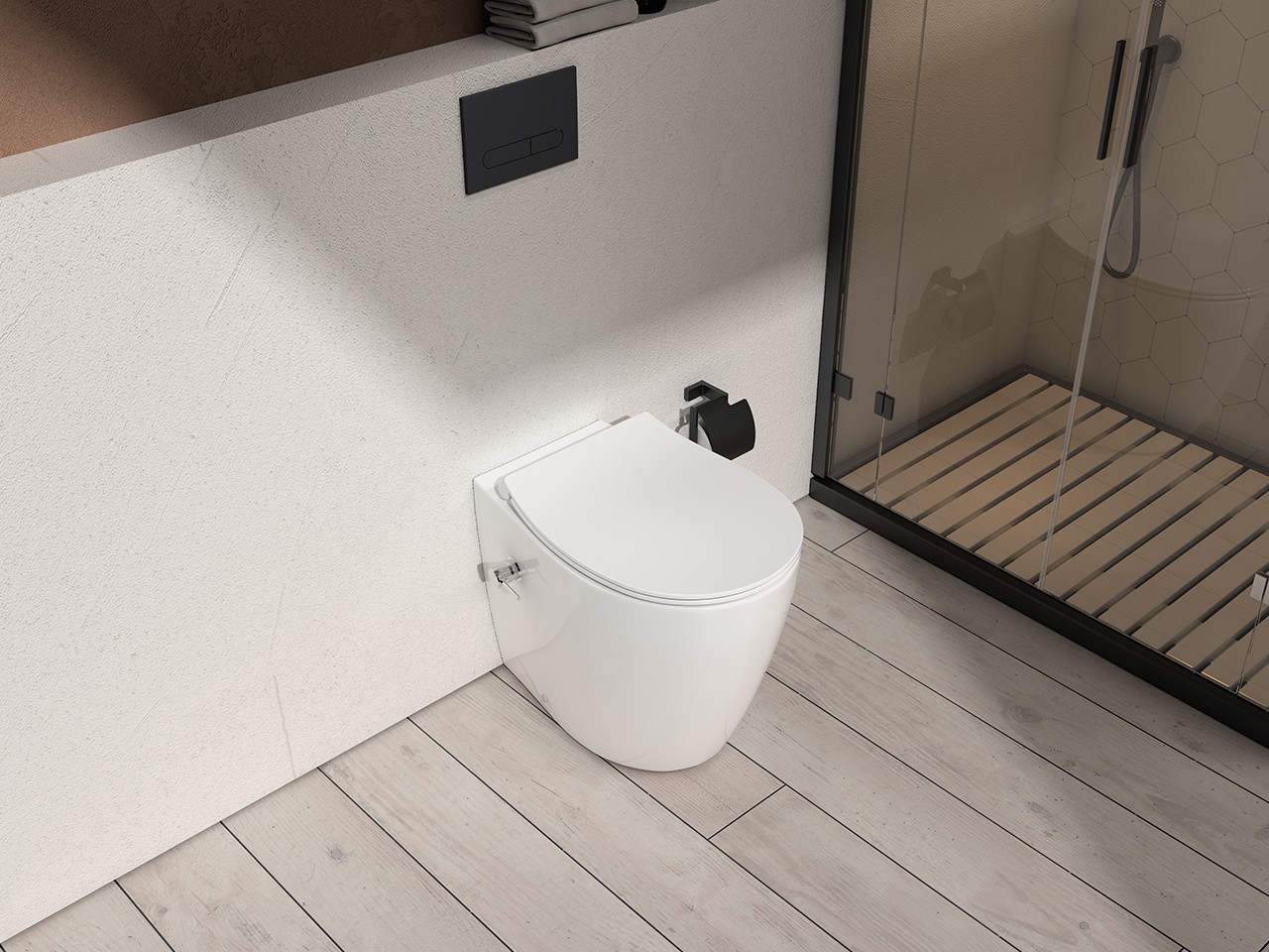 Wc/Bidet a Terra Sentimenti Neo Rimless 51X36,3 cm Filomuro Bianco ...