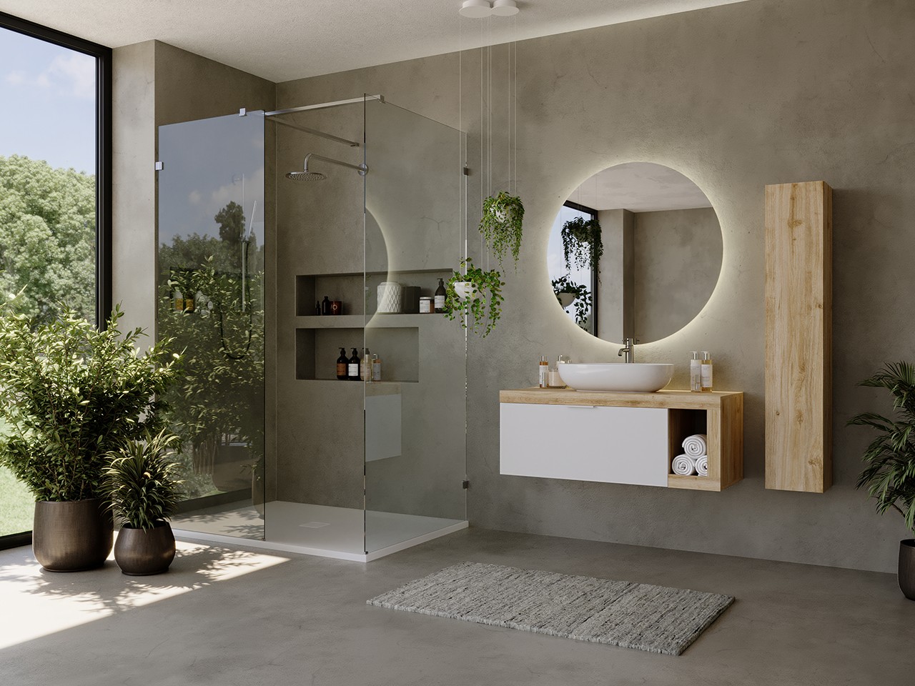Mobile Bagno Link 110 cm Sospeso Rovere/Bianco Opaco con Toppino per ...