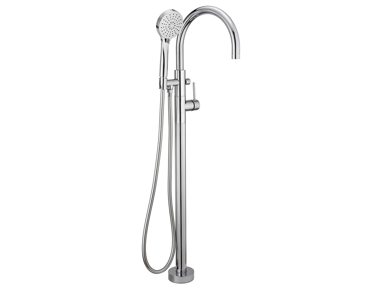 Bora Single Lever Freestanding Bath Mixer with Chrome hand shower ...