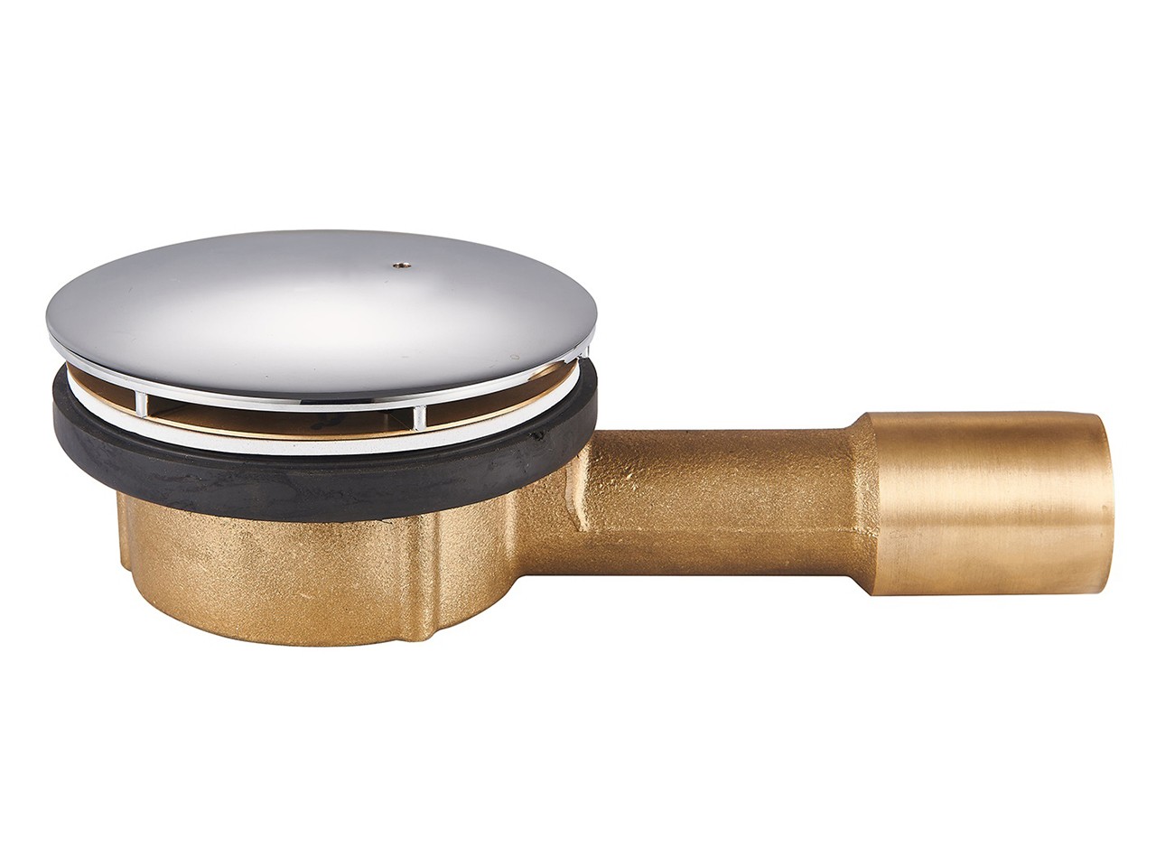 Piletta Doccia Low Round Ø90 mm Ribassata in Ottone con Calotta Cromo ...