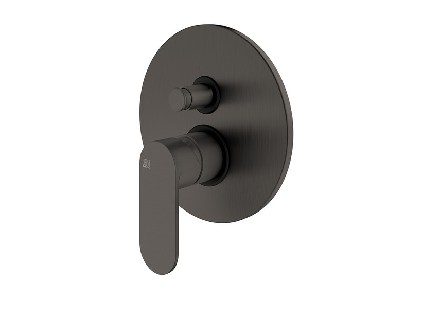 Placca per Miscelatore Doccia Incasso Olmo con Deviatore Gun Metal ...