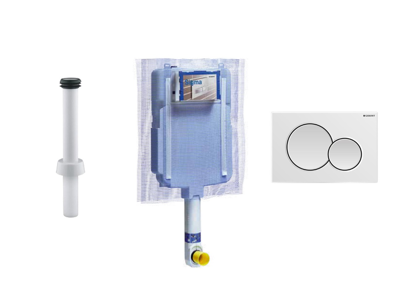 GEBERIT® Cassetta Incasso SIGMA8 con Placca 2 Pulsanti Bianca per WC a ...