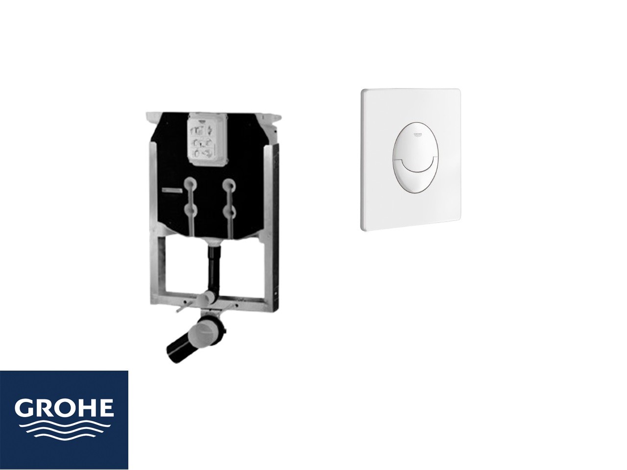 GROHE® Modulo Cassetta Incasso sp. 8 cm con Placca START 2 Pulsanti ...
