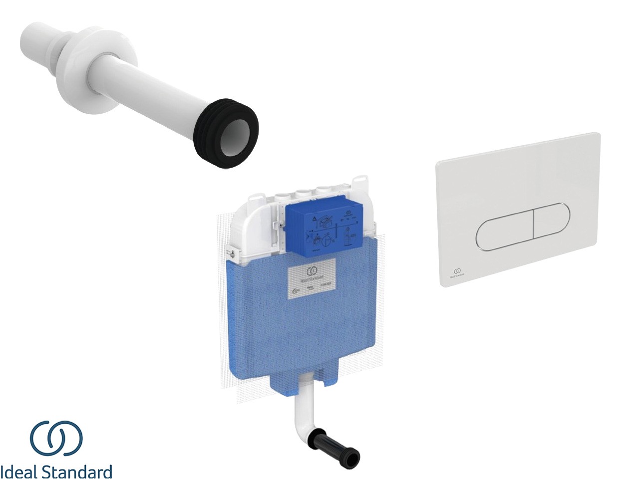 IDEAL STANDARD® Built-In Cistern thk 8 cm with OLEAS White Dual Flush ...