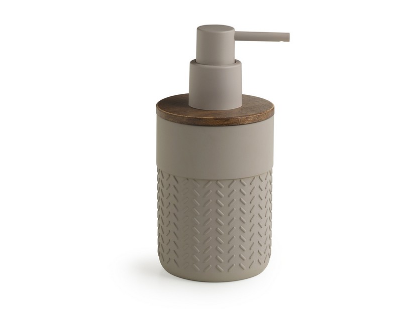 Dispenser Lya Grigio/Legno Naturale Bambù Scuro - Iperceramica