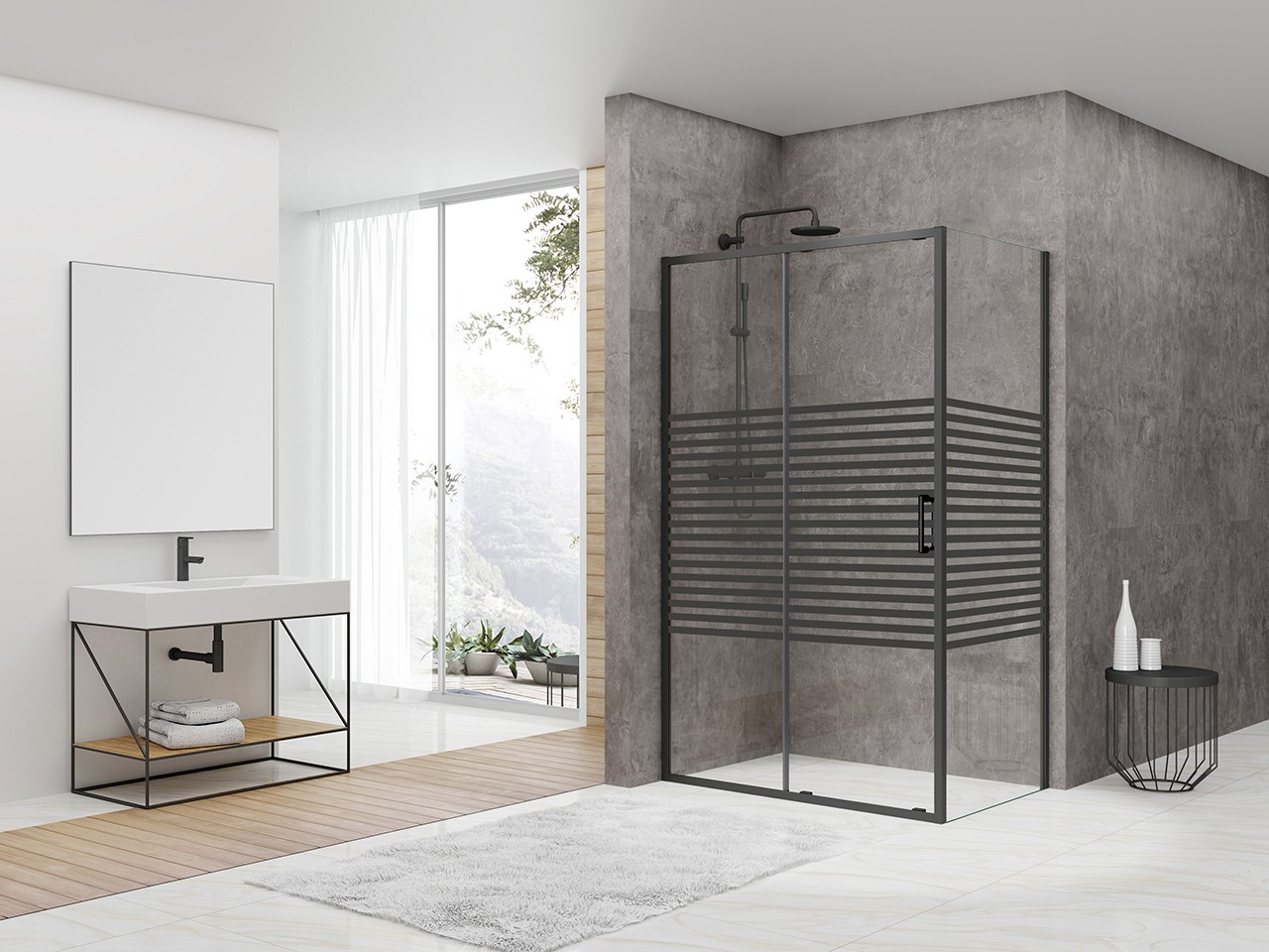 Box Doccia Angolare Arek 80x120 cm H190 Est 78/79,5-118/119,5 Porta ...