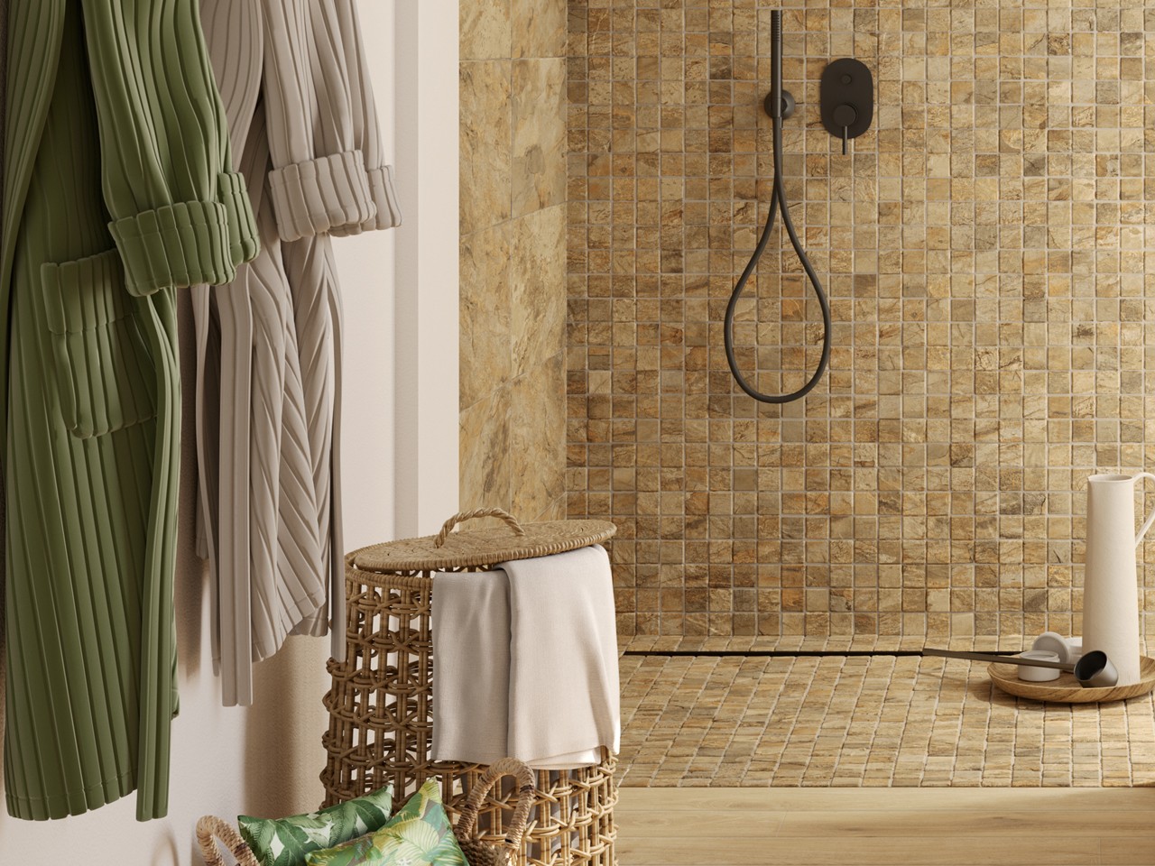 Mosaïque Bali Gold 30x30 grès cérame effet ardoise or - Iperceramica