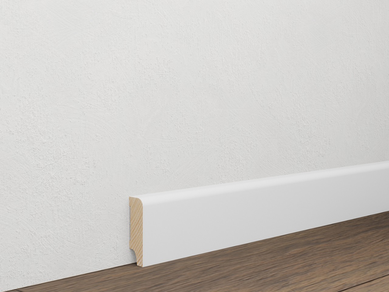 Battiscopa Legno Laccato Bianco 6128 mm 12X40X2400 - Iperceramica