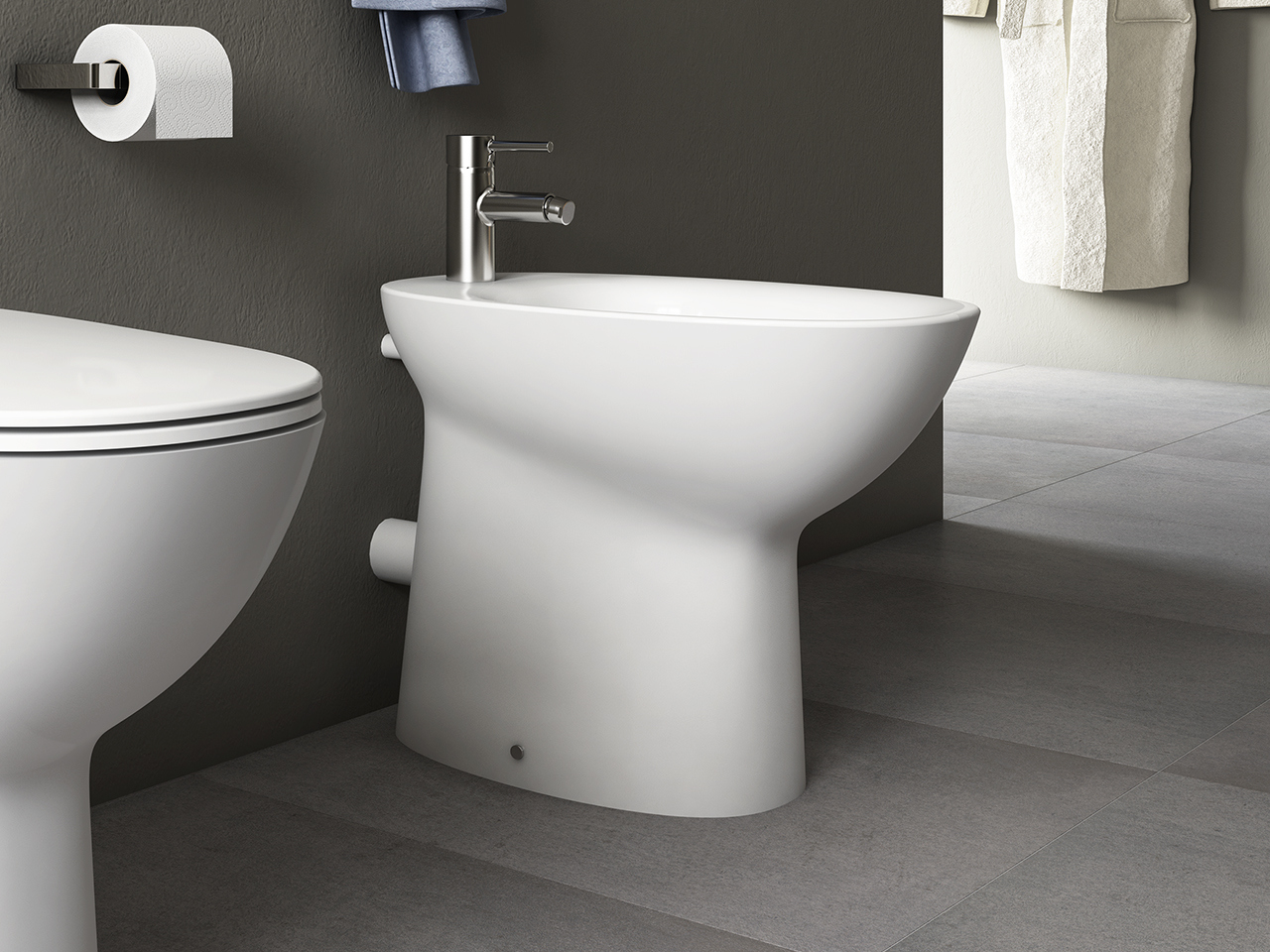 STAND-BIDET BERNA FREISTEHEND WEISS GLÄNZEND - Iperceramica