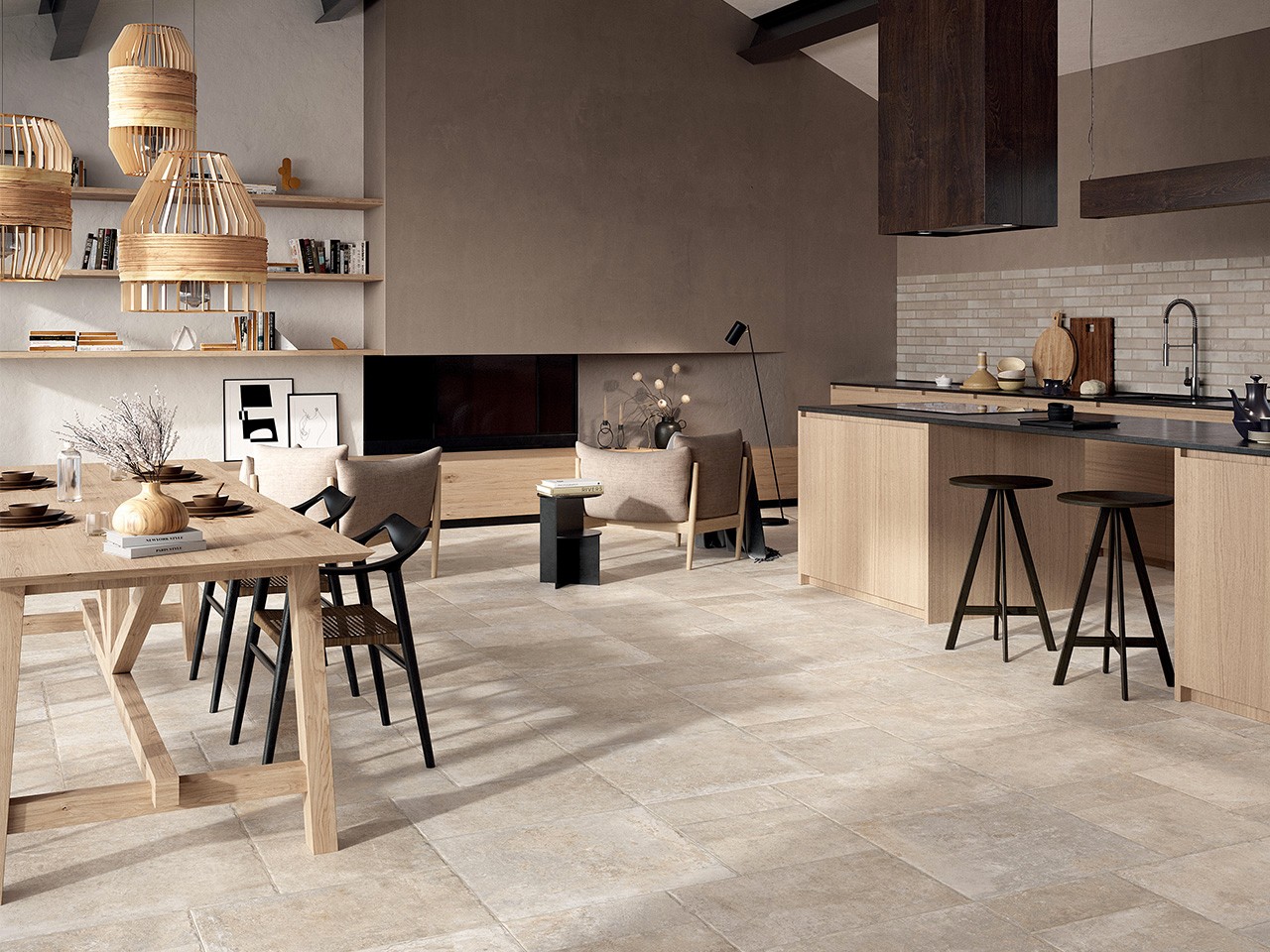 Carrelage Borgogna Ivory 20,3x40,6 grès cérame effet pierre de Bourgogne beige - Iperceramica