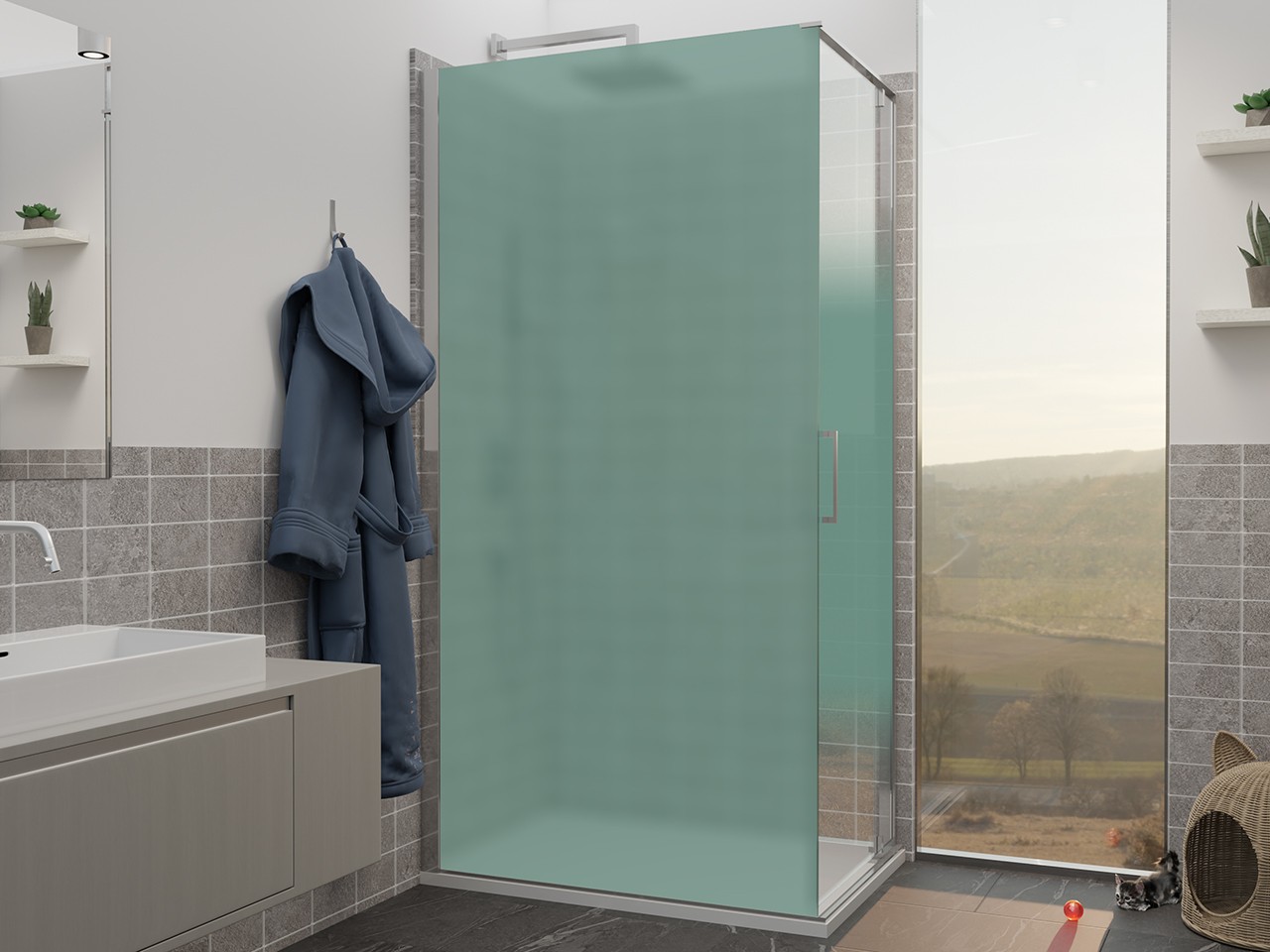 Box Doccia Angolare Dado 70x90 H200 Porta Girevole Destra Cristallo ...