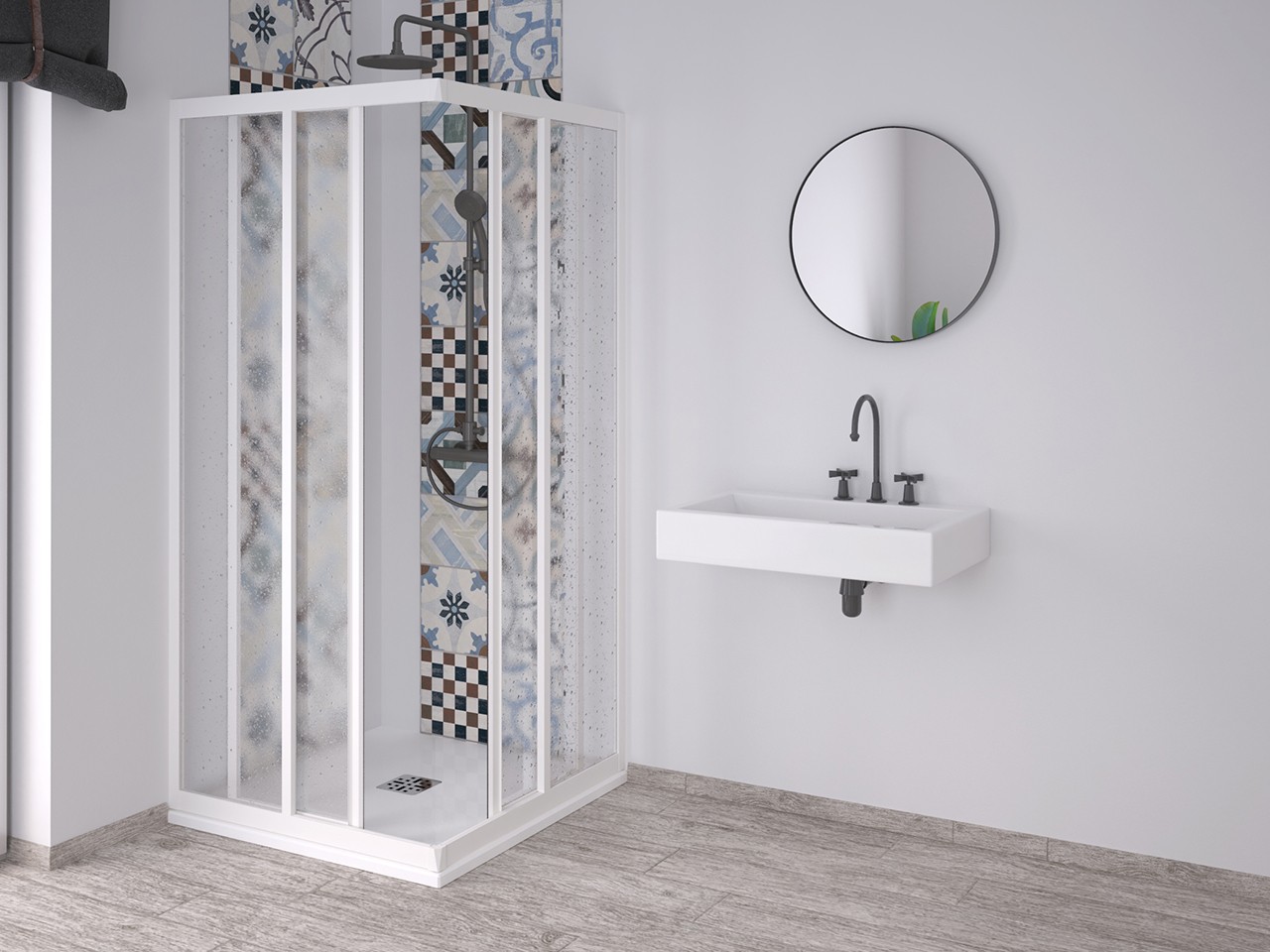 Box Doccia Angolare Skill 2 Ante Scorrevoli 70x70 cm H190,2 Rid 65/70 ...