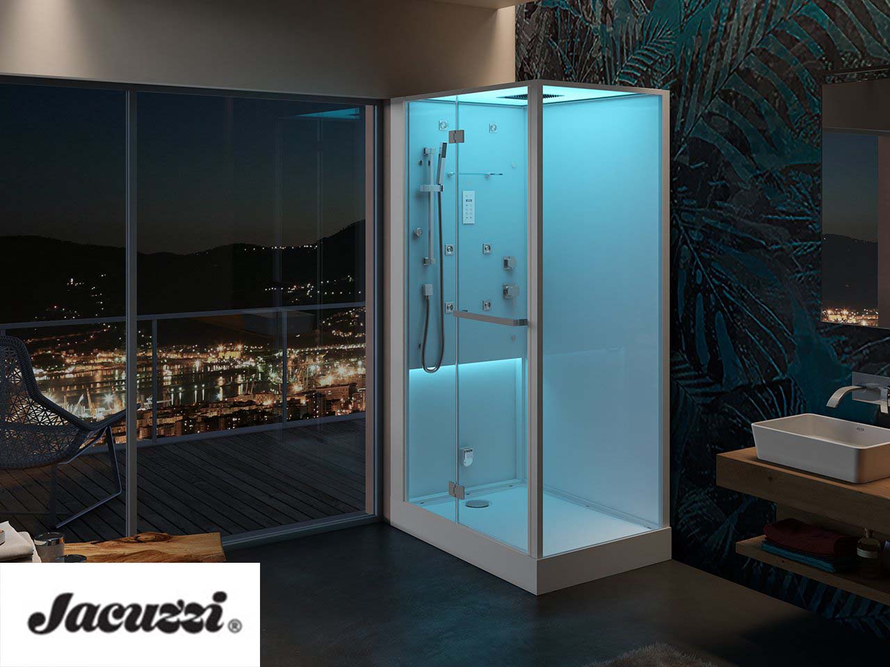 Jacuzzi Bali Hydromassage - Duschkabine mit Hammam 120x80 cm - Iperceramica