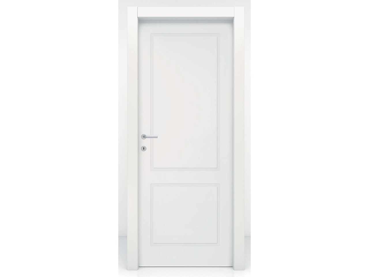 Porta a Battente Chelsea Slim 2 70xH210 cm Laccata Bianca - Iperceramica