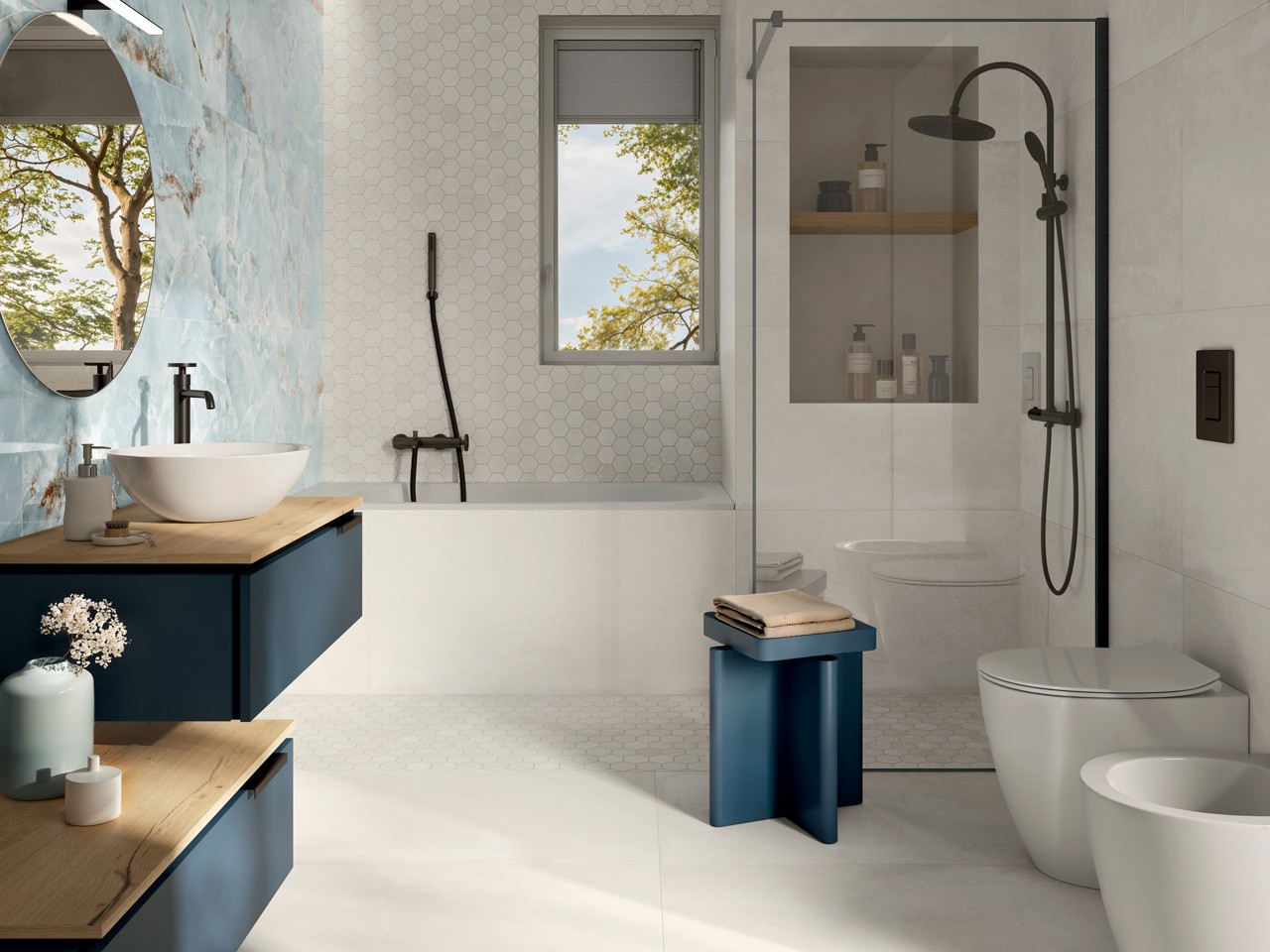 Concept Tile White 60x120 Cement-effect White - Iperceramica