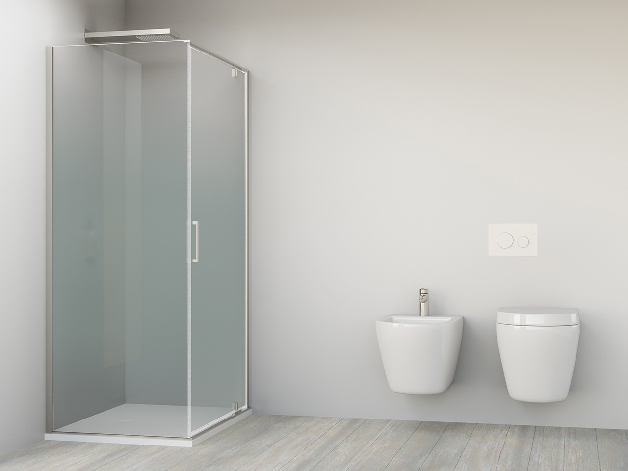 DADO SHOWER BOX 100x70 H200 RIGHT PIVOT DOOR CRYSTAL BLURRED CHROME ...