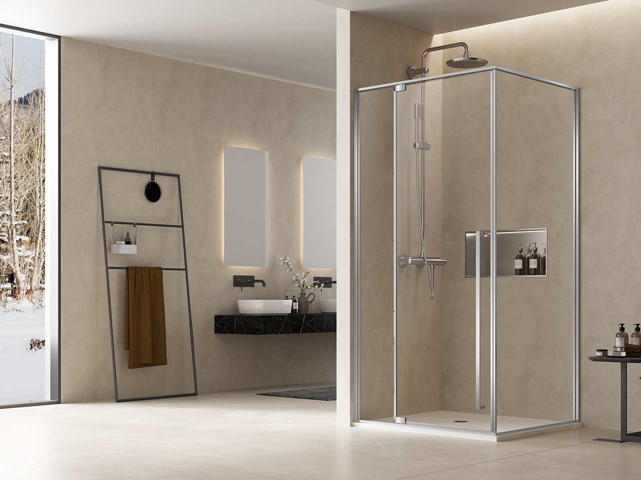 ERA Box doccia Anta a Battente Pivot cm 140x80 Est 139/140-79/80 SX ...