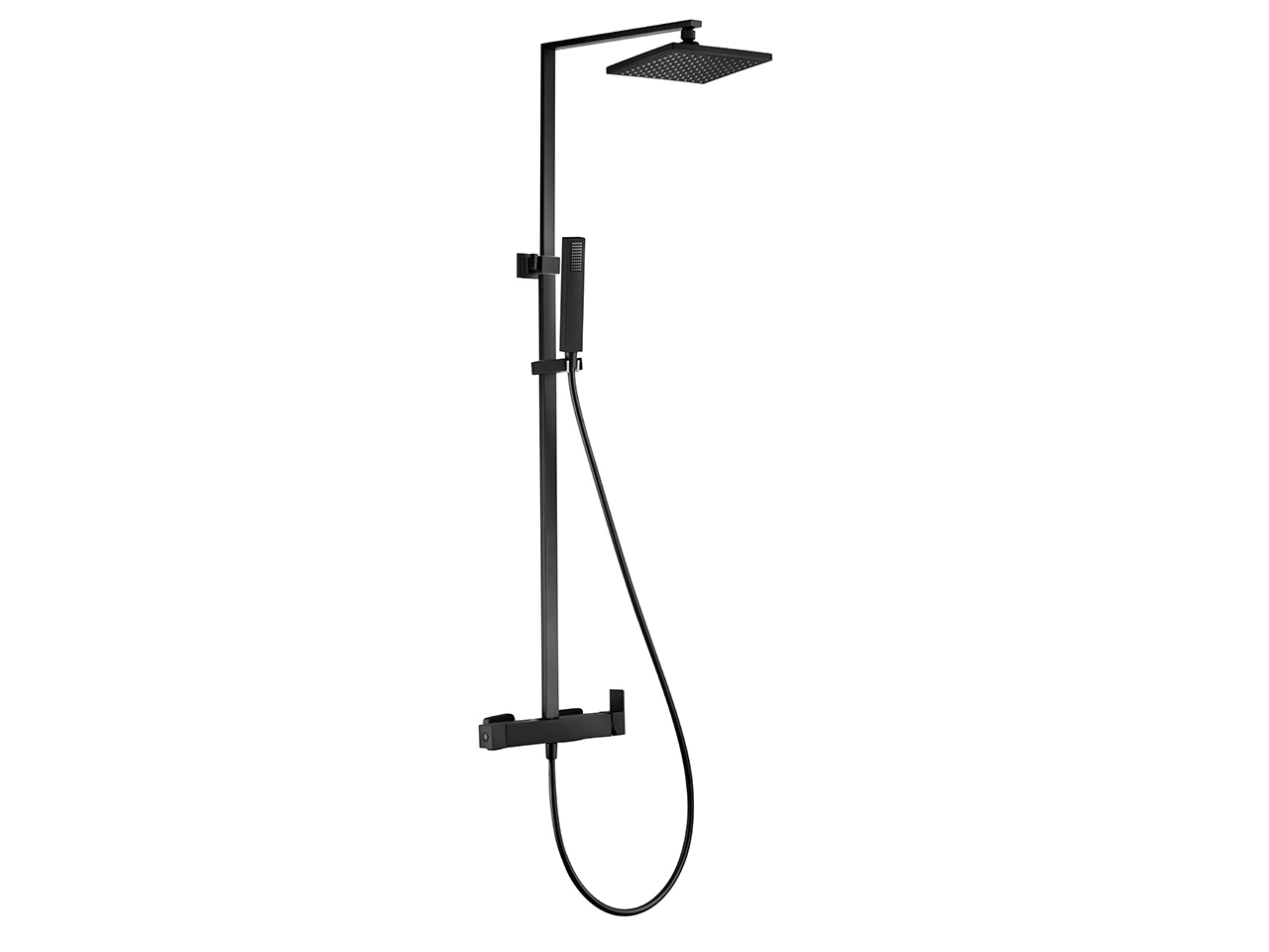 Colonna Doccia Erika con Soffione Quadrato Nero Opaco - Iperceramica