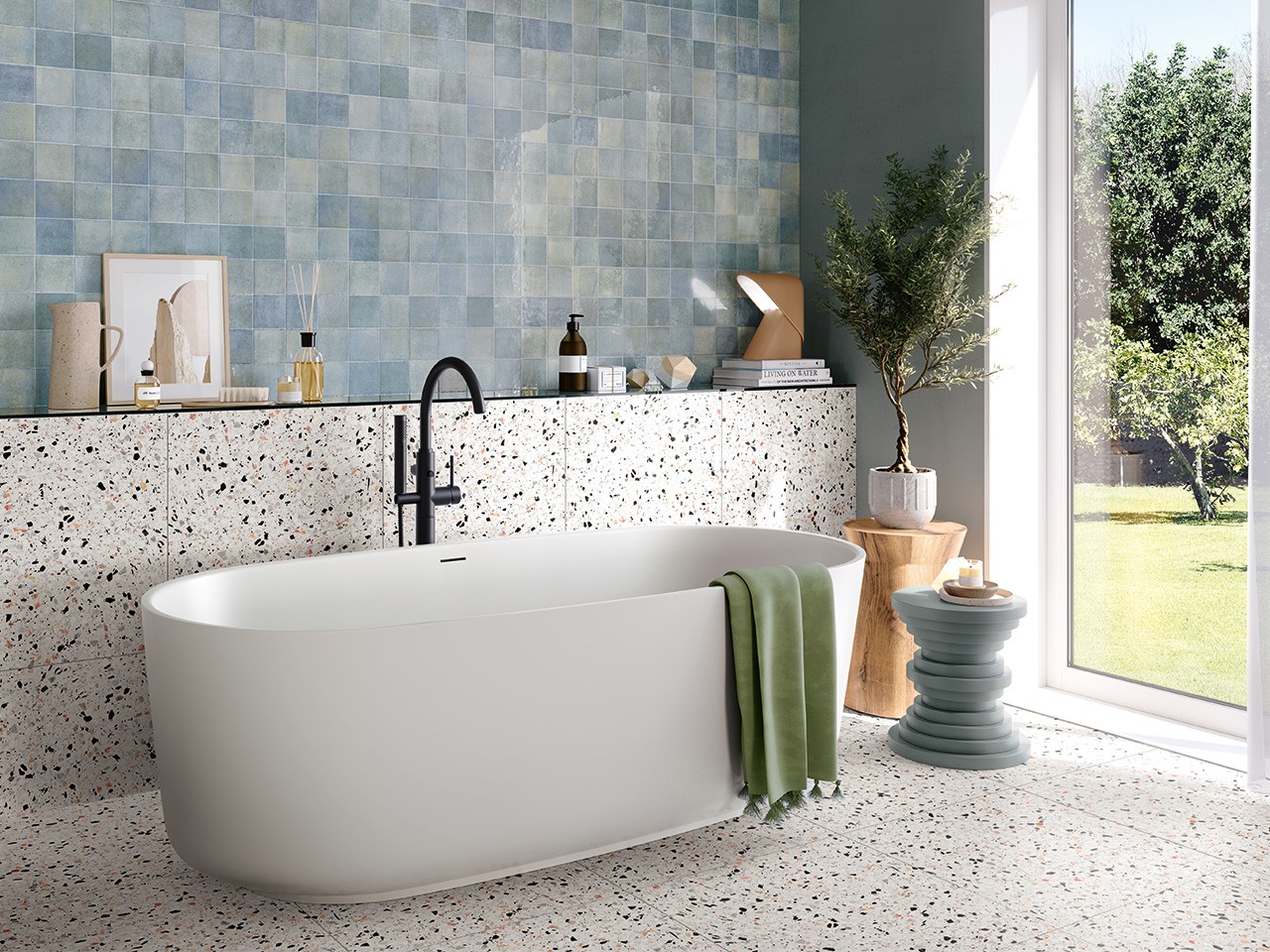 Fez Avio 10X10 Zellige Polished Light Blue Tile - Iperceramica-mt