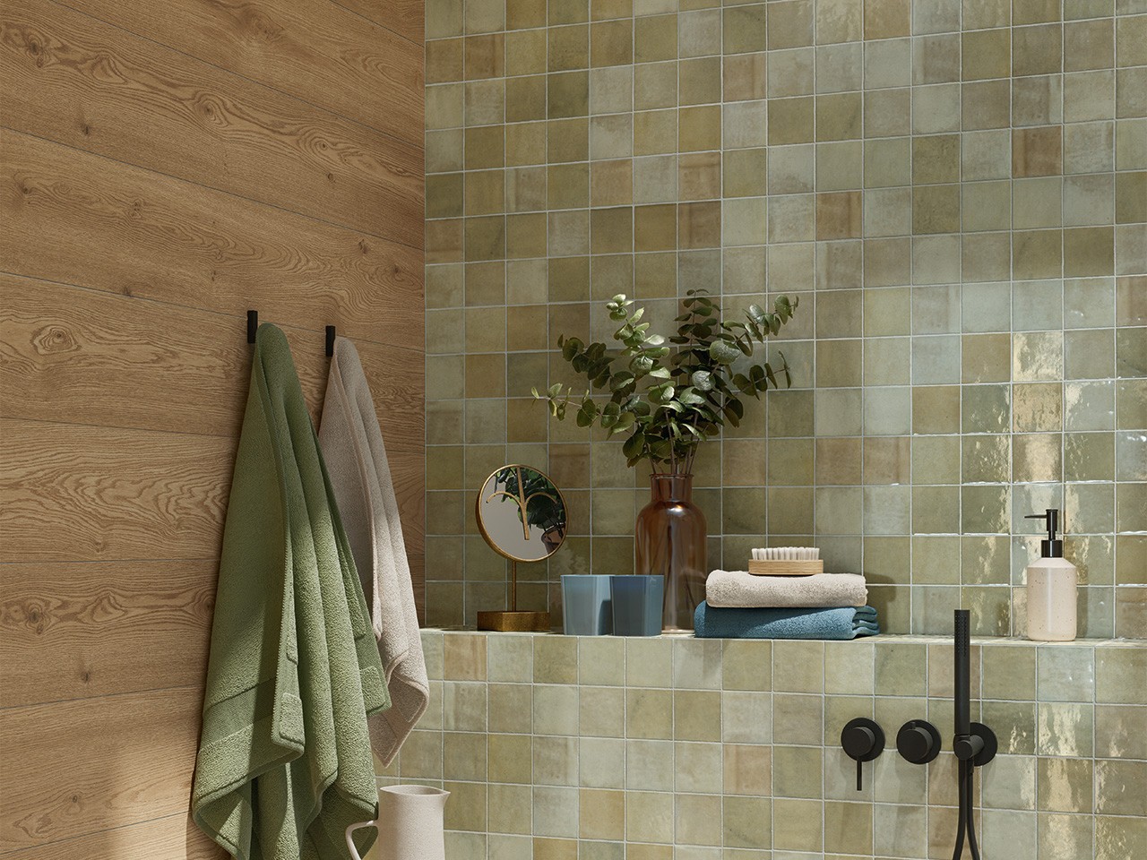 Fez Salvia 10X10 Zellige Polished Light Green Tile - Iperceramica-mt