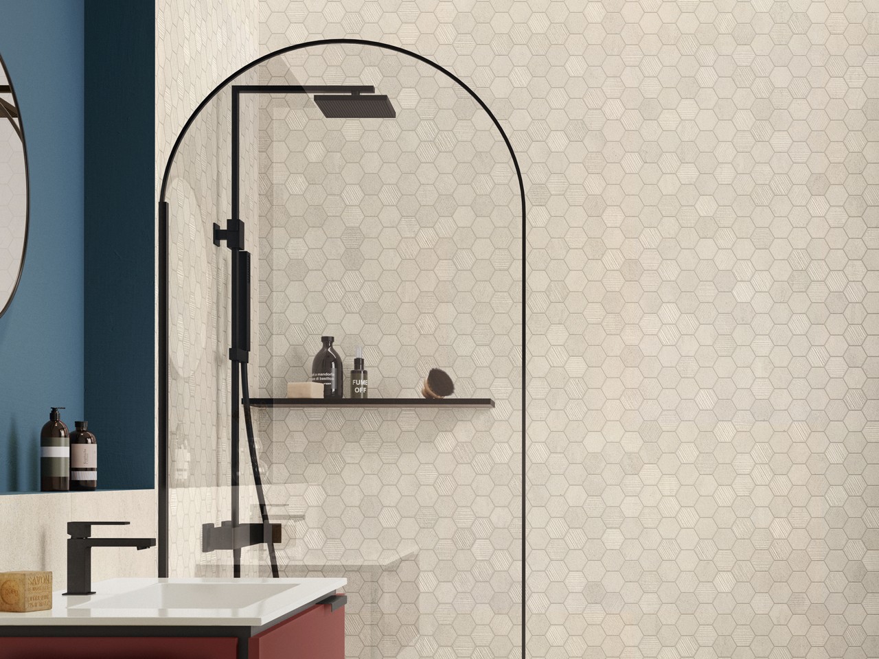 Mosaico Geology White 29x27 Gres Tutta Massa Effetto Pietra Bianco ...